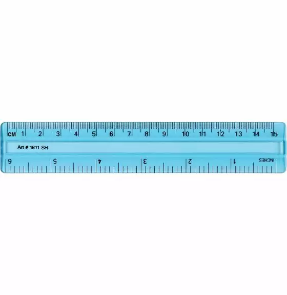 Pocket Ruler Blue 15 cm